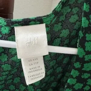 H&M | Dresses | Hm Green Leaf Print Maxi Dress | Poshmark